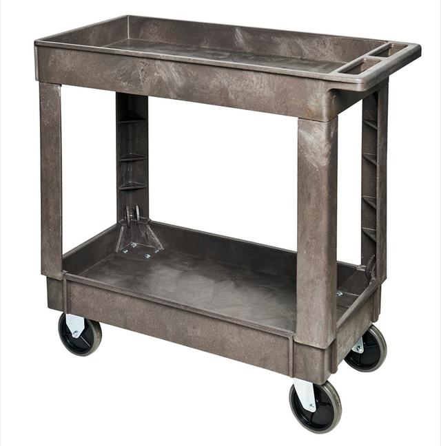 Small Industrial Utility Cart with Molded Plasic Shelves | M2