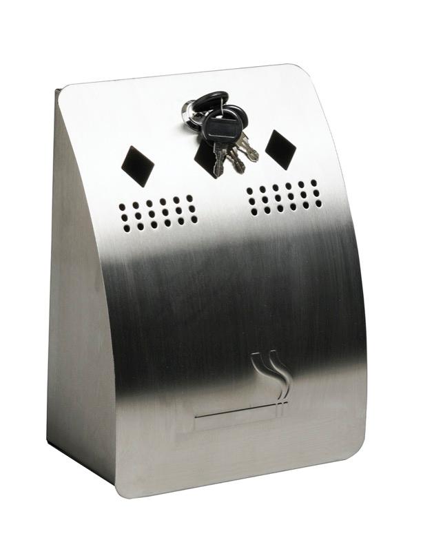 Metal Outdoor Wall-Mounted Ashtray With Lock | M2 Professional