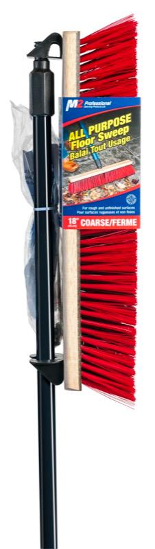Side Clipped Garage Push Broom with Handle | M2