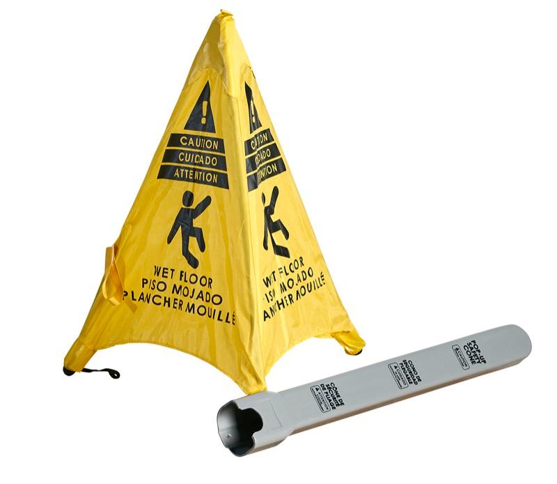 20" Collapsible Safety Pop-Up Sign in Bright Yellow